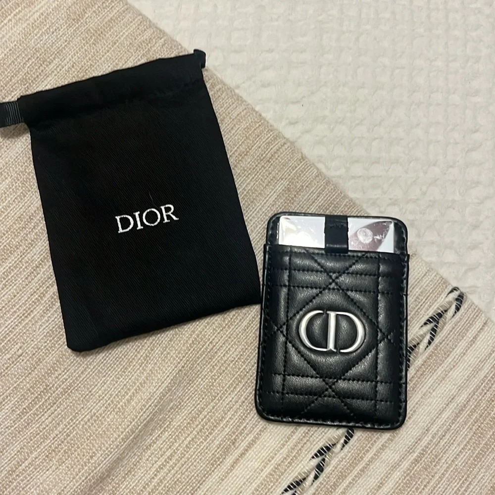 Dior | Bags | Dior 224 Novelty Card Case Mirror Mini Drawstring Pouch ...